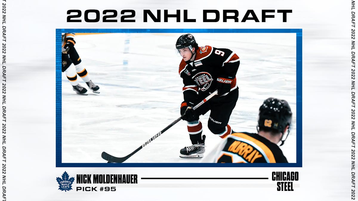 The Leafs select Nicholas Moldenhauer with the 95th pick in the 2022 ...