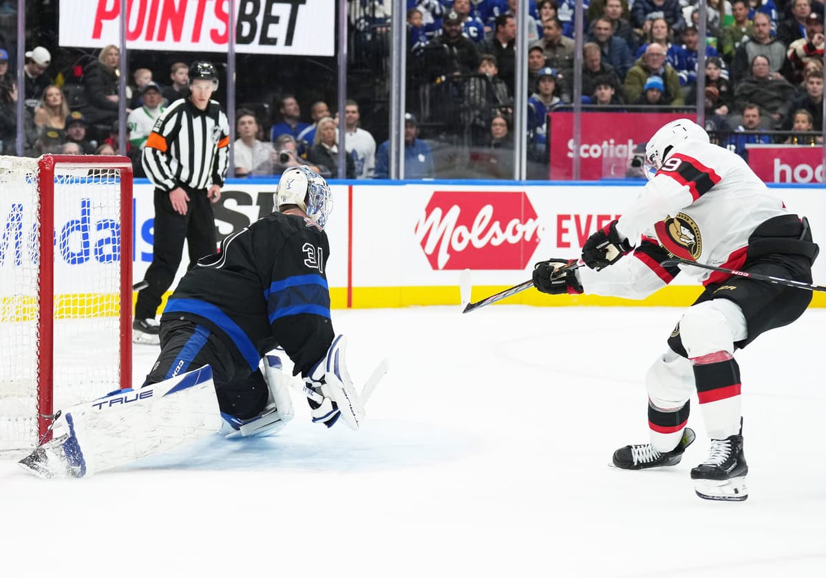 Toronto blows first period two-goal lead, Senators double up Maple ...