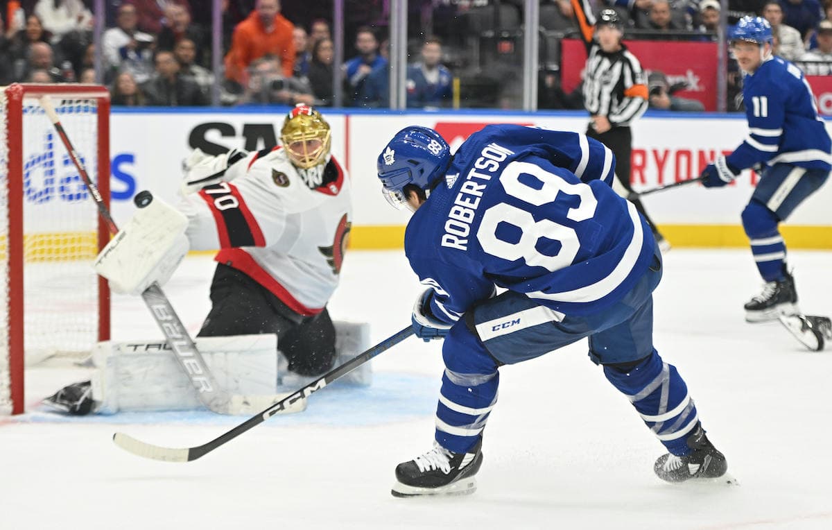 The Leafs should give Nick Robertson another shot under Craig Berube ...